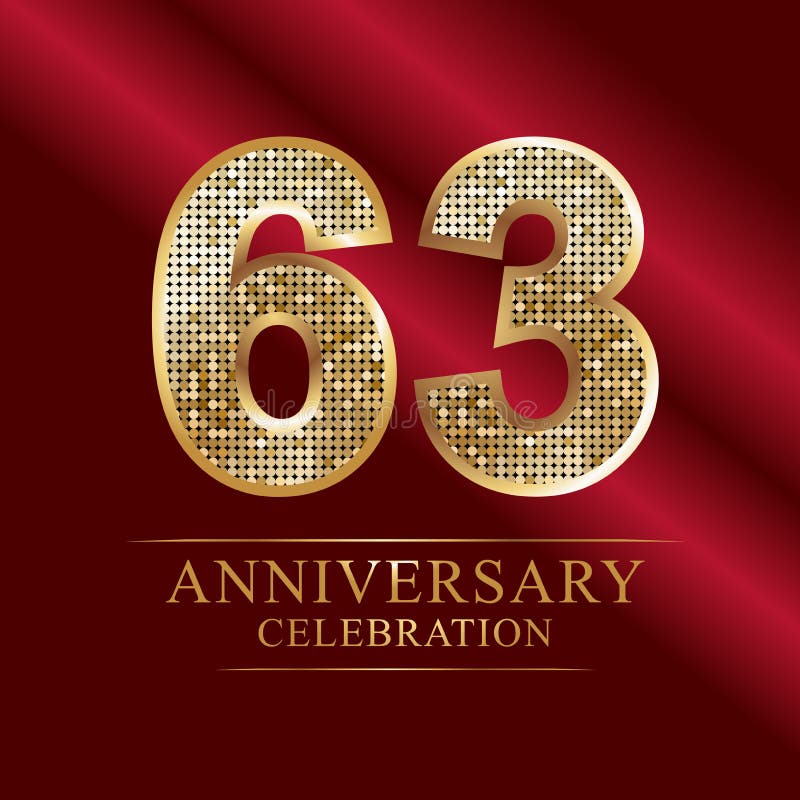 63rd Anniversary Years Celebration Logotype. Logo Ribbon Gold Number ...