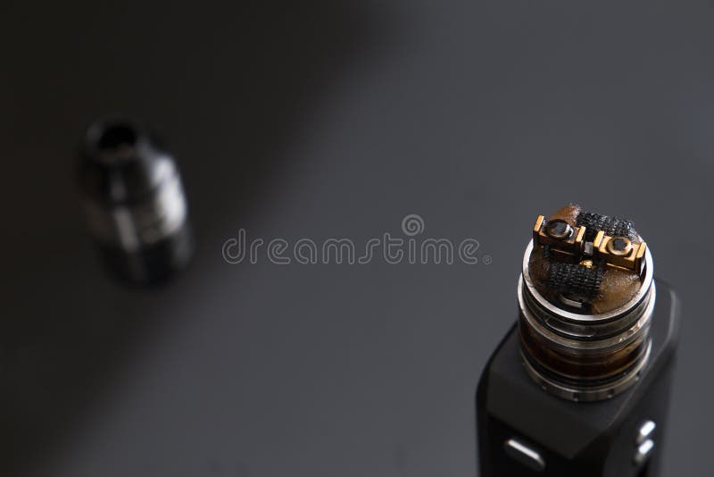 RDA Tank Atomizer with Head Disassembled Stock Photo - Image of black ...