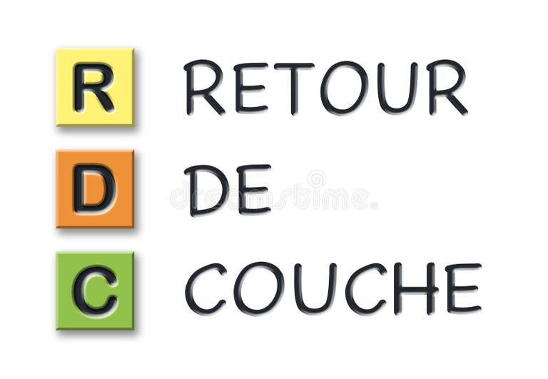 RDC Initials in Colored 3d Cubes with Meaning in French Language Stock ...