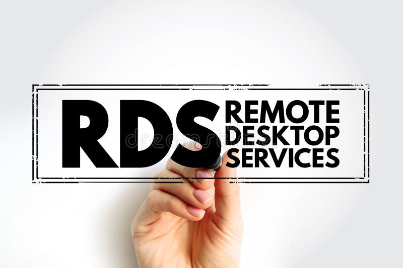 RDS - Remote Desktop Services Acronym Text Stamp, Technology Concept ...