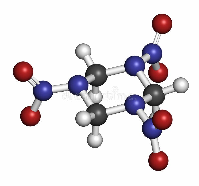 RDX Cyclotrimethylenetrinitramine Explosive Molecule. Skeletal Formula ...