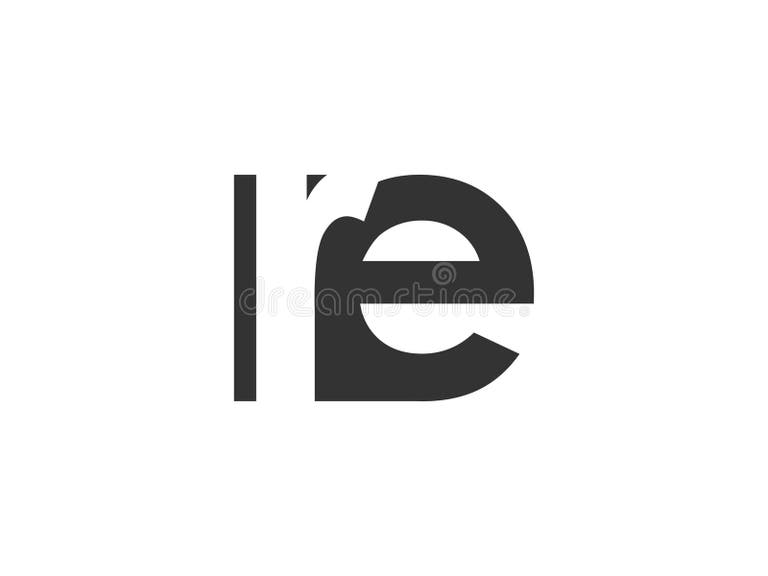 RE Creative Geometric Initial Based Modern and Minimal Logo. Letter R E ...