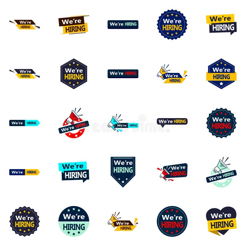 We Re Hiring 25 Fresh Vector Elements for Your Job Openings Stock ...