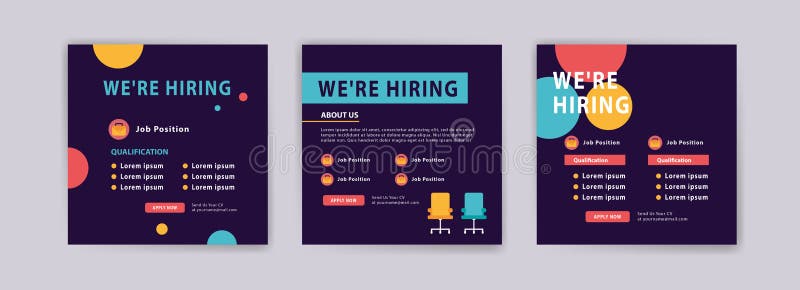 We`re Hiring. Job Offer Leaflet Template Stock Vector - Illustration of ...
