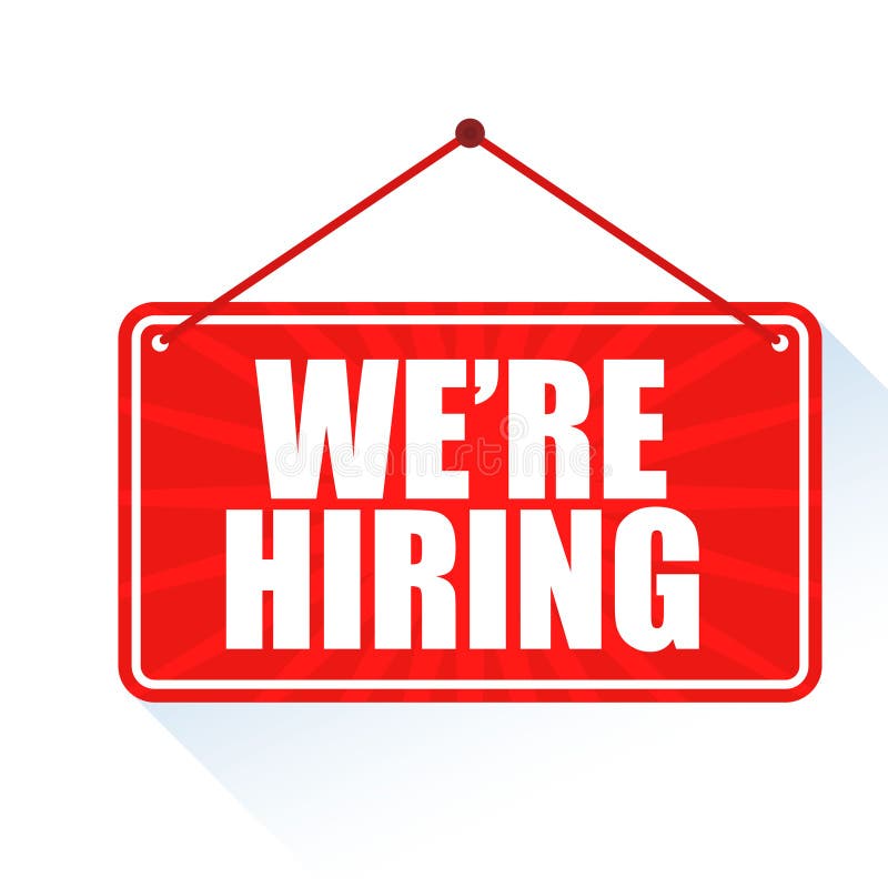 We Re Hiring Sign Vector Recruitment Design Stock Vector - Illustration ...