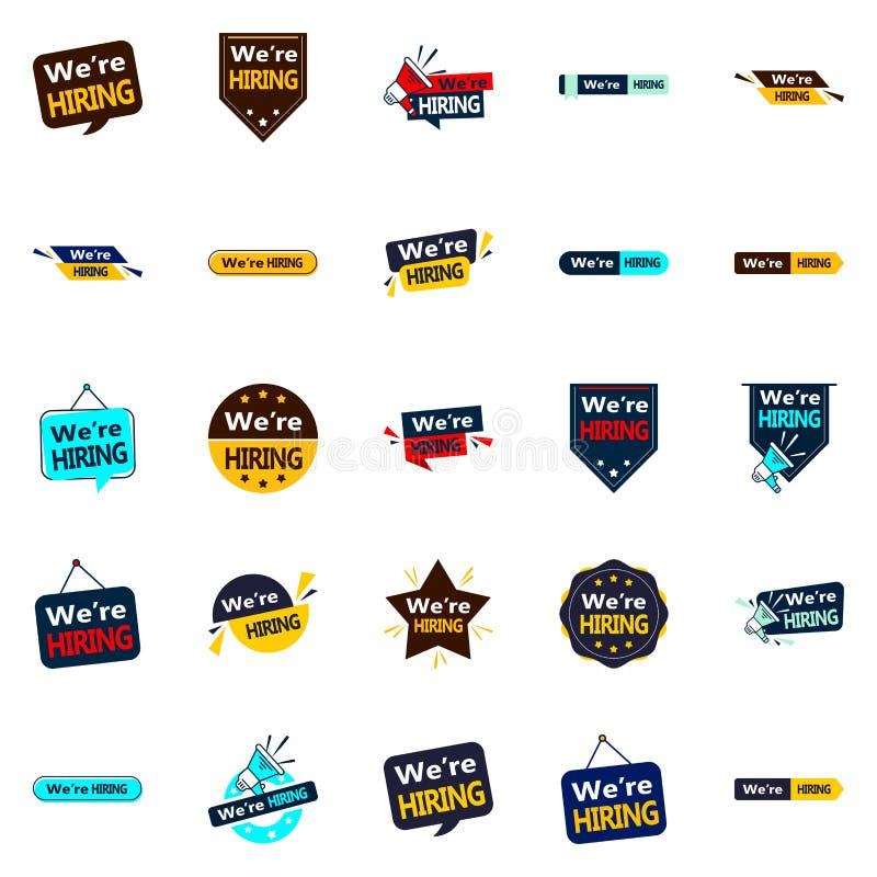 We Re Hiring 25 Unique Vector Elements To Make Your Job Advertisements ...