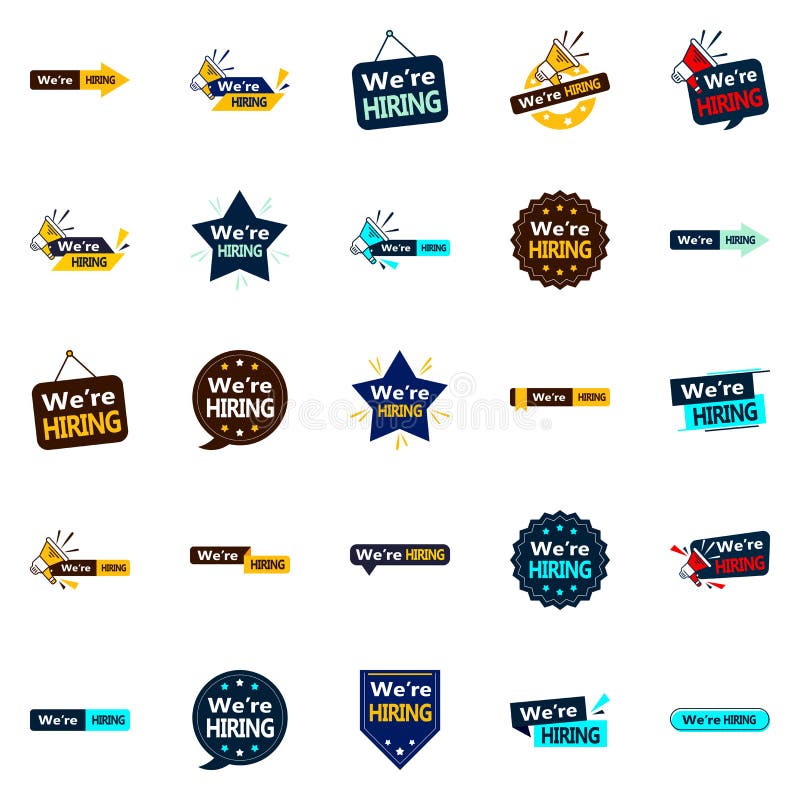 We Re Hiring 25 Unique Vector Images for Your Job Advertisements Stock ...