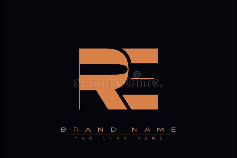 RE Initial Letter Logo Design Stock Illustration - Illustration of ...