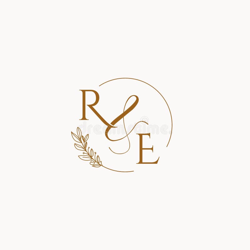 RE Initial Wedding Monogram Logo Stock Illustration - Illustration of ...