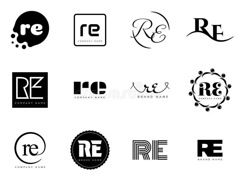 RE Logo Company Template. Letter R and E Logotype Stock Illustration ...