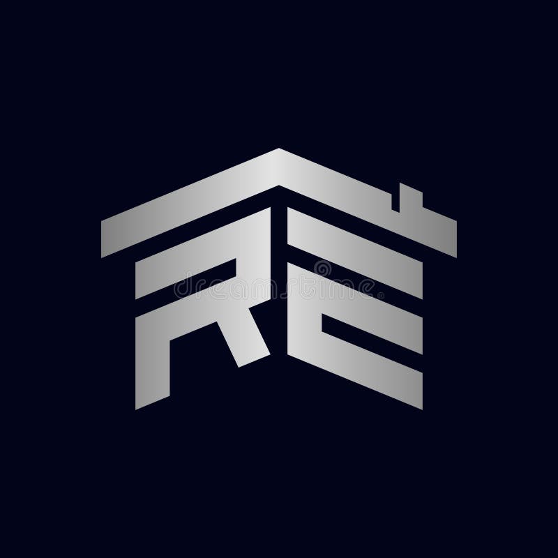 RE Logo Forming Home Symbol Stock Vector - Illustration of club ...