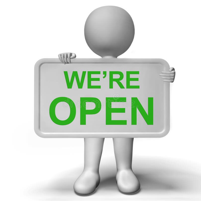 We Re Open Sign Showing New Store Launch Stock Illustration ...