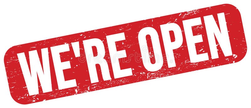 OPEN DAY Text on Red Trapeze Stamp Sign Stock Illustration ...