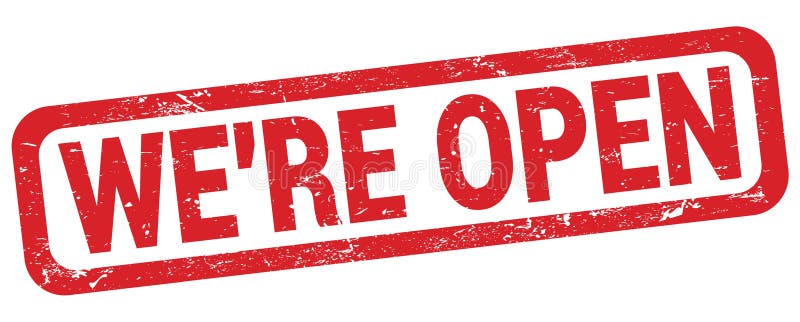 OPEN DAY Text on Red Trapeze Stamp Sign Stock Illustration ...