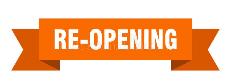 Re-opening ribbon. stock vector. Illustration of template - 191264727