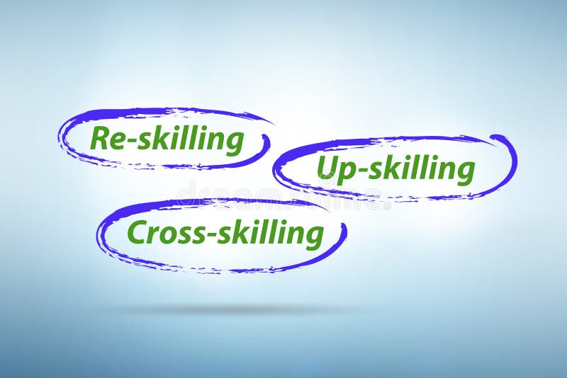 Re-skilling and Upskilling in Learning Concept Stock Illustration ...