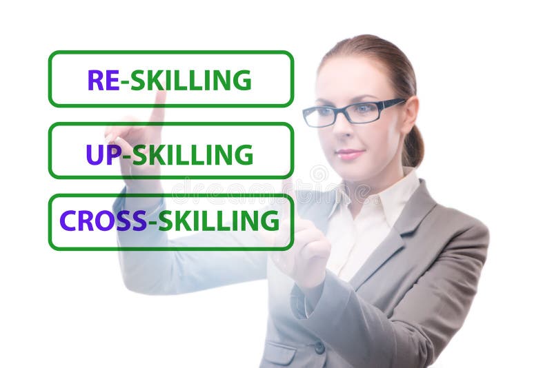Re-skilling and Upskilling in Learning Concept Stock Photo - Image of ...