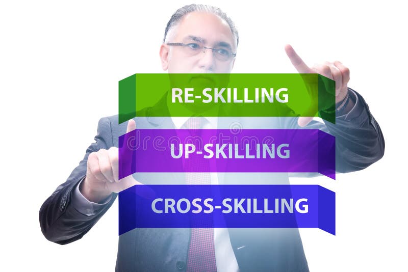 Re-skilling and Upskilling in Learning Concept Stock Image - Image of ...