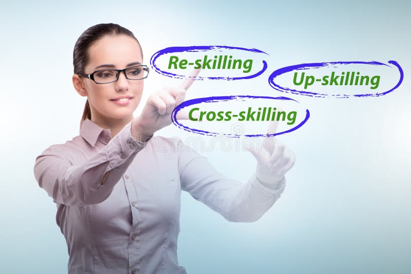 Re-skilling and Upskilling in Learning Concept Stock Image - Image of ...