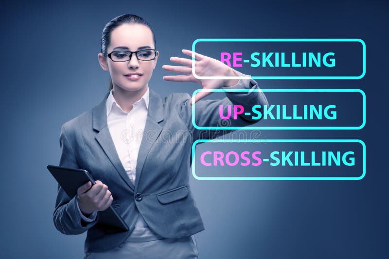 Re-skilling and Upskilling in Learning Concept Stock Photo - Image of ...