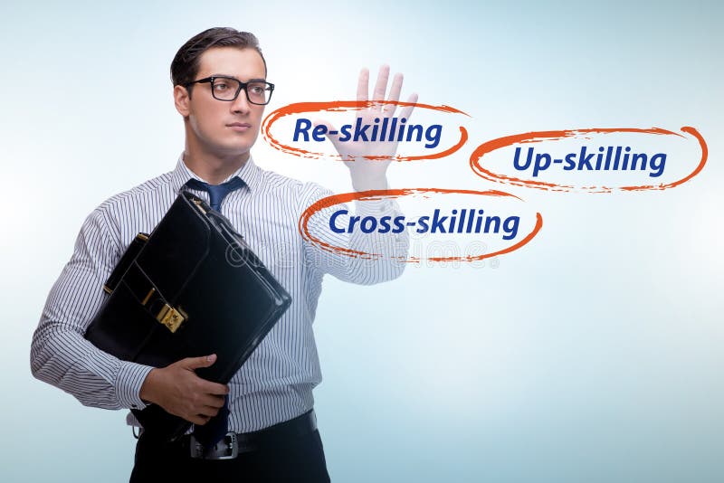 Re-skilling and Upskilling in Learning Concept Stock Photo - Image of ...