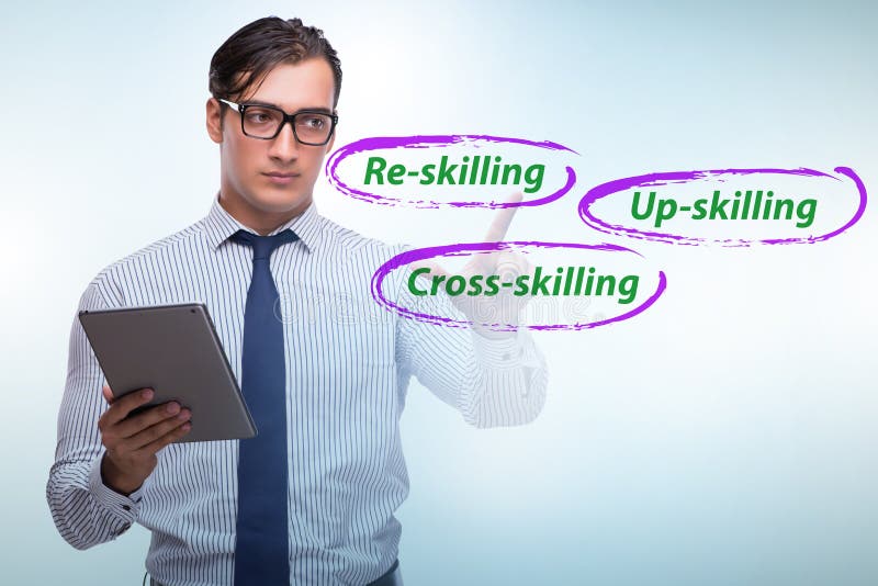 Re-skilling and Upskilling in Learning Concept Stock Image - Image of ...