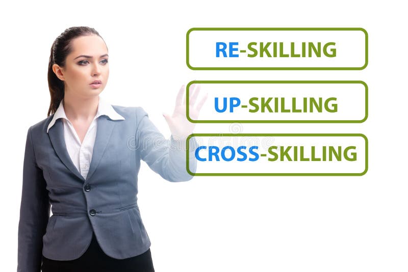 Re-skilling and Upskilling in Learning Concept Stock Image - Image of ...