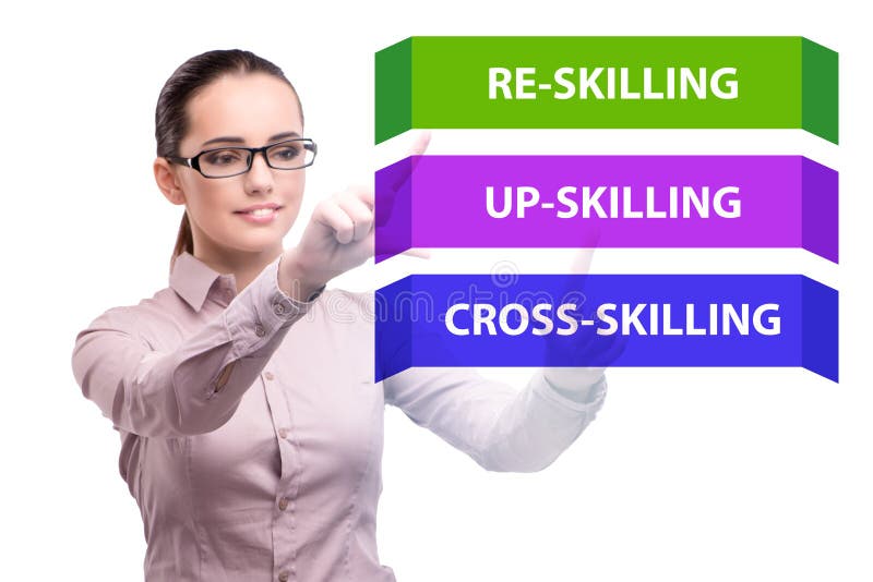 Re-skilling and Upskilling in Learning Concept Stock Image - Image of ...