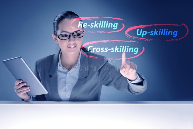 Re-skilling and Upskilling in Learning Concept Stock Image - Image of ...