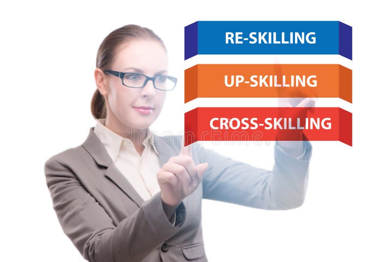 Re-skilling and Upskilling in Learning Concept Stock Illustration - Illustration of learning ...