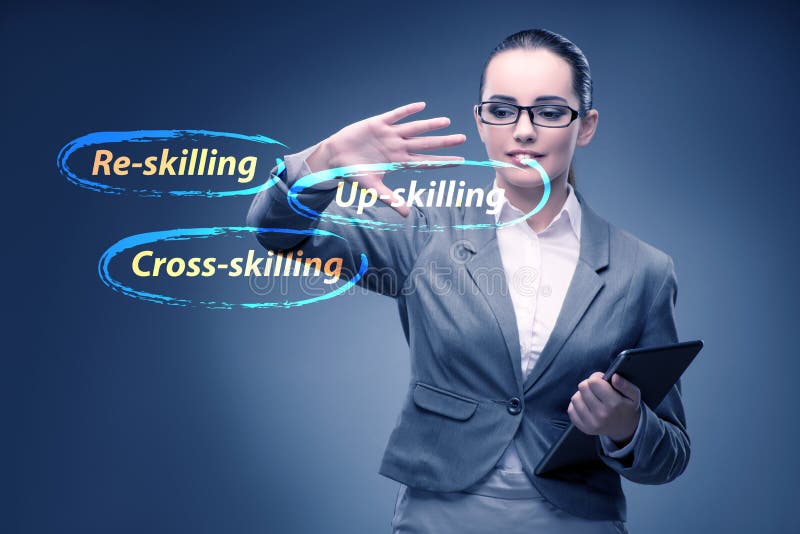 Re-skilling and Upskilling in Learning Concept Stock Photo - Image of ...