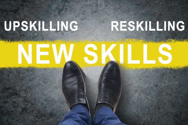 Re-skilling and Upskilling in Learning Concept Stock Image - Image of ...