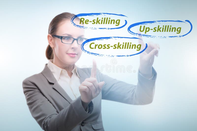 Re-skilling and Upskilling in Learning Concept Stock Photo - Image of ...
