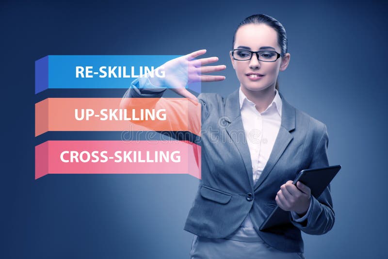 Re-skilling and Upskilling in Learning Concept Stock Photo - Image of ...