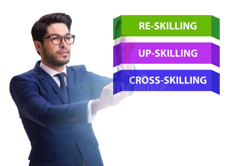 Re-skilling and Upskilling in Learning Concept Stock Image - Image of ...