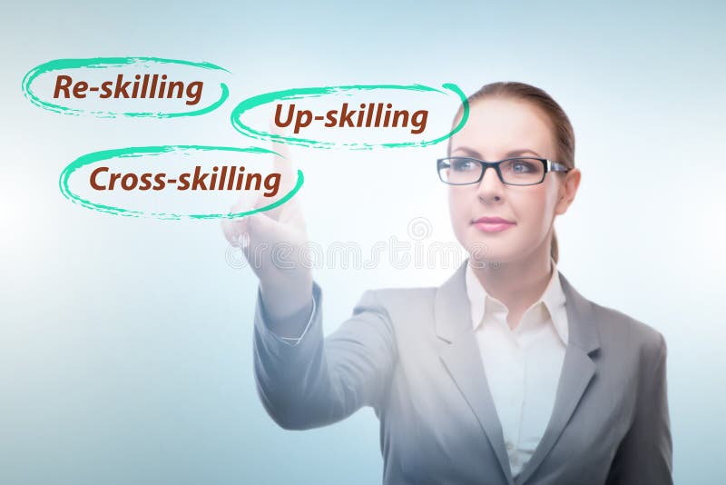 Re-skilling and Upskilling in Learning Concept Stock Photo - Image of ...