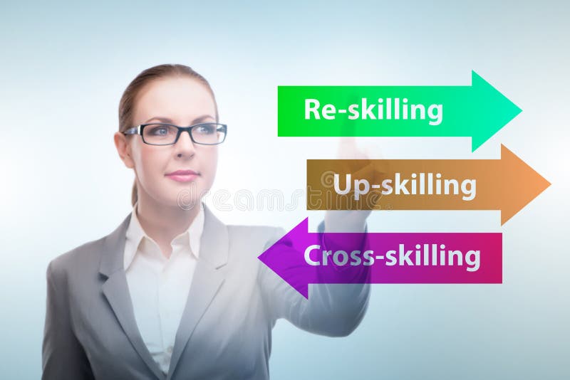 Re-skilling and Upskilling in Learning Concept Stock Photo - Image of ...