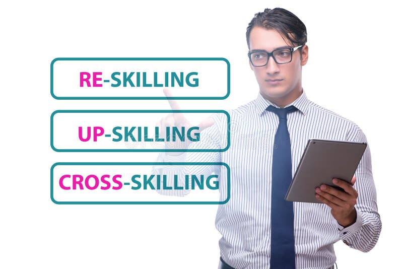 Re-skilling and Upskilling in Learning Concept Stock Photo - Image of ...