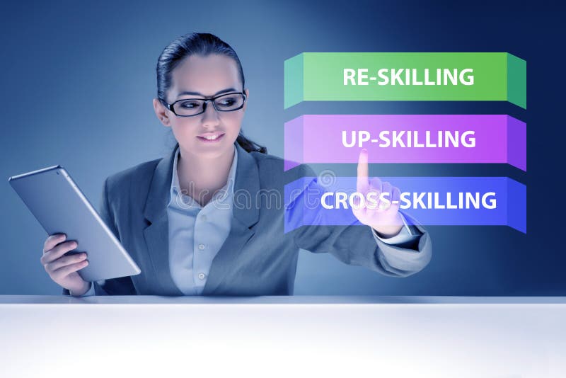 Re-skilling and Upskilling in Learning Concept Stock Photo - Image of ...
