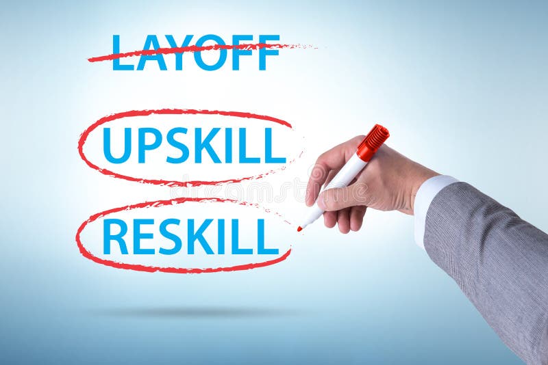Re-skilling and Upskilling in Learning Concept Stock Photo - Image of ...