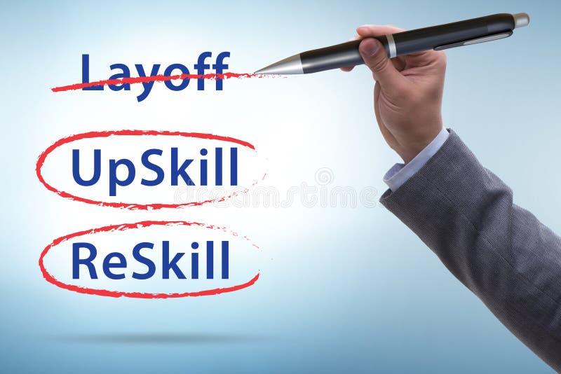 Re-skilling and Upskilling in Learning Concept Stock Image - Image of ...