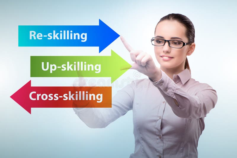 Re-skilling and Upskilling in Learning Concept Stock Photo - Image of ...