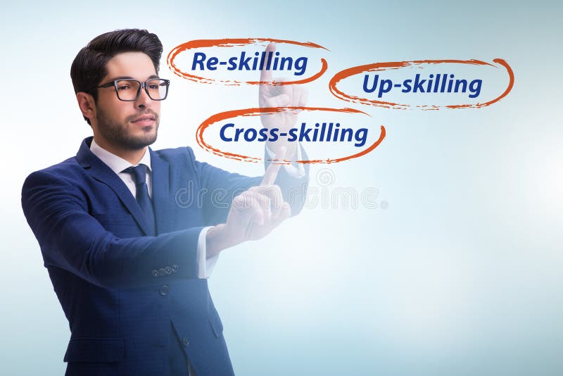 Re-skilling and Upskilling in Learning Concept Stock Photo - Image of ...