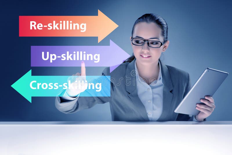 Re-skilling and Upskilling in Learning Concept Stock Photo - Image of ...