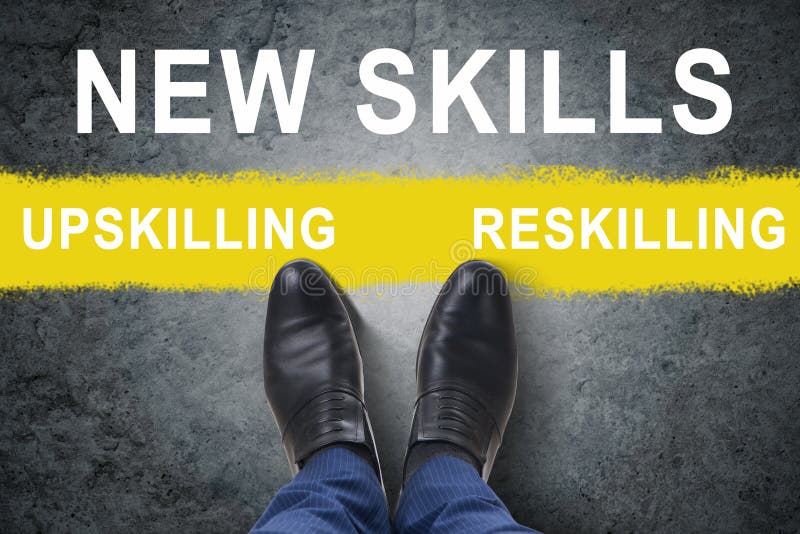 Re-skilling and Upskilling in Learning Concept Stock Photo - Image of ...