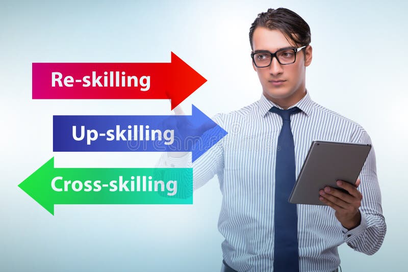 Re-skilling and Upskilling in Learning Concept Stock Photo - Image of ...