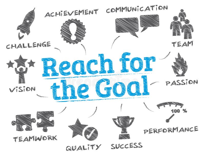 Reach the goal stock illustration. Illustration of ambition - 13166722