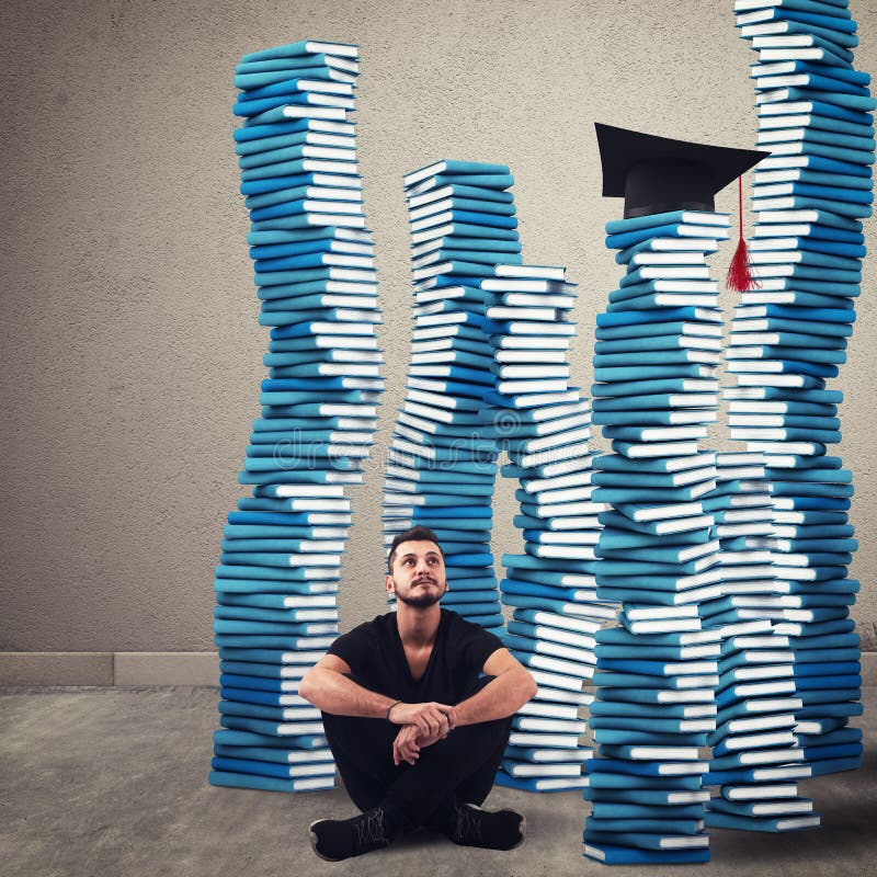 Reach graduation stock photo. Image of school, book, pile - 65998596