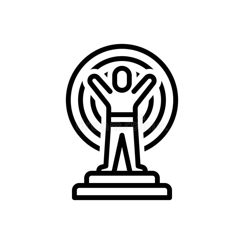 Black Line Icon for Reach, Achievement and Arrival Stock Vector ...