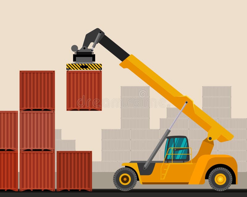 Reach Stacker Lifting Container. Port Machinery. Container Carrier ... Reach Stacker Lifting Container. Port Machinery. Container Carrier ...